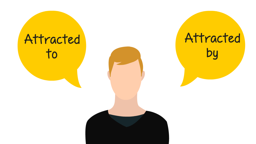 What is the difference between "attracted to" and "attracted by ...