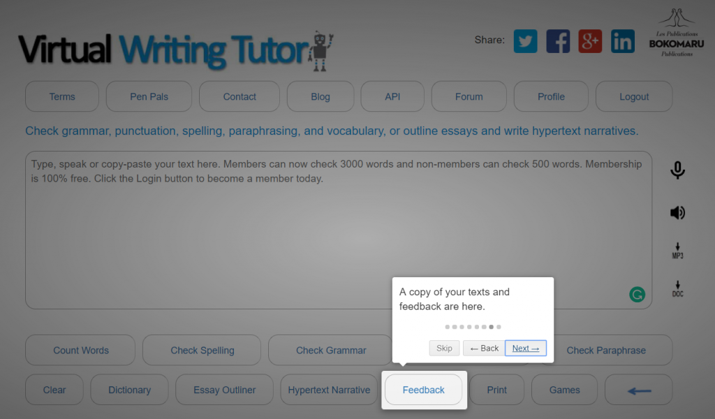 Walk-me-through the Main Features - Virtual Writing Tutor Blog